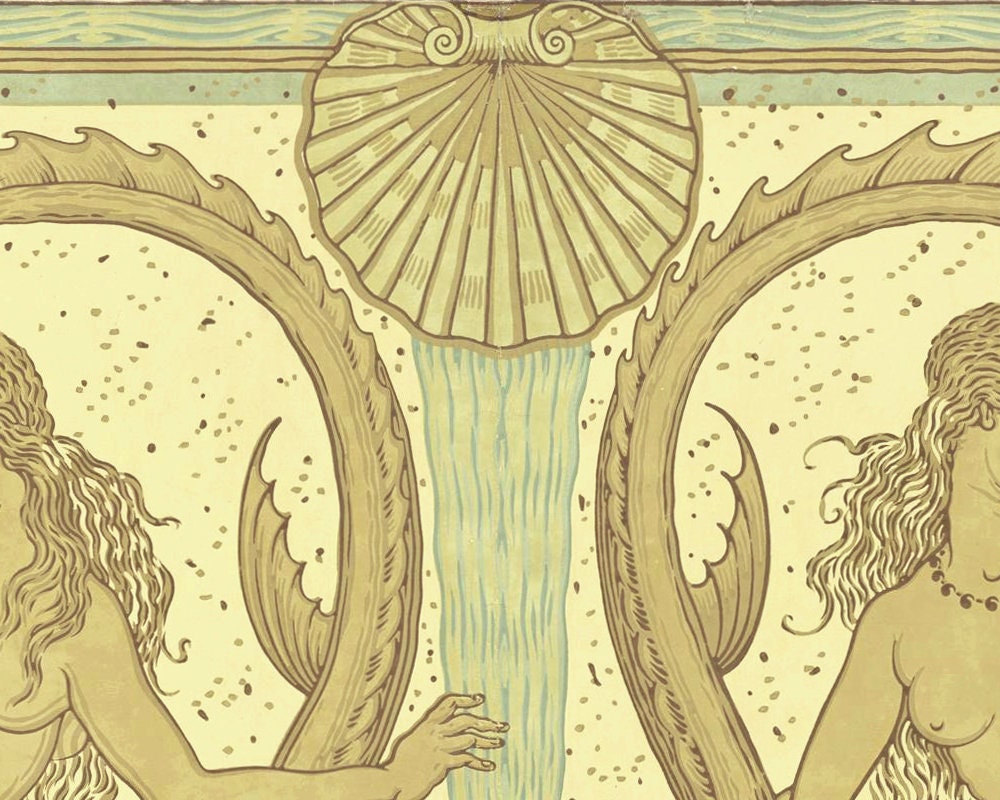 Art Nouveau Mermaids Painting, Vintage Mermaid Art Print, Walter Crane ...