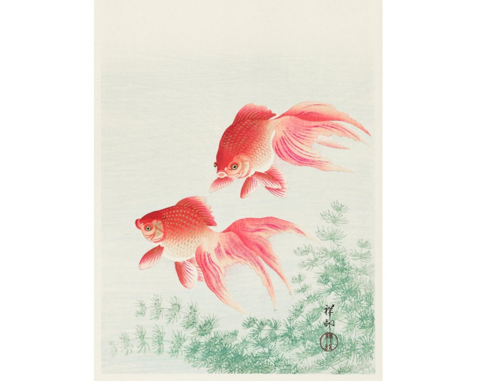 Asian Goldfish Art Print Japanese Koi Painting Fish Wall - Etsy