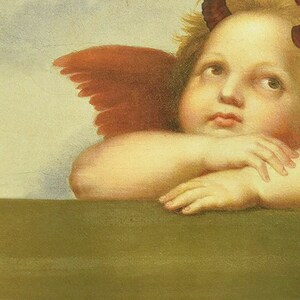 Little Devil Art Print, Raphael's Cherubs Painting, Sistine Madonna ...
