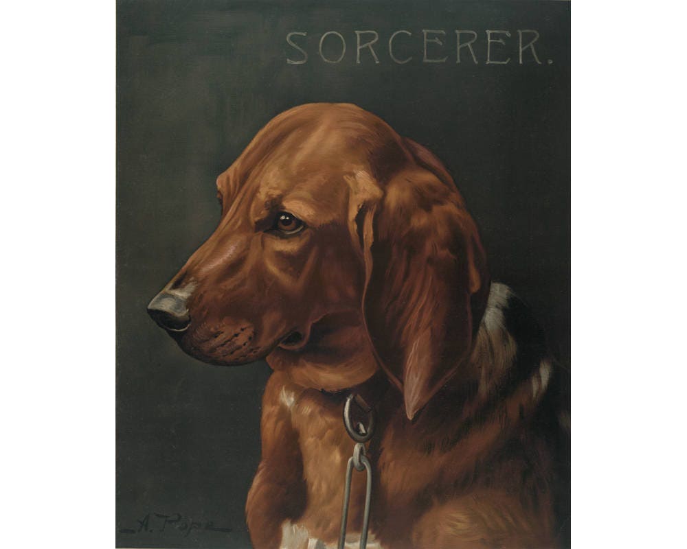 Sorcerer Dog Art Print, Hound Dog Art Print, Hunting Dog Art Print ...