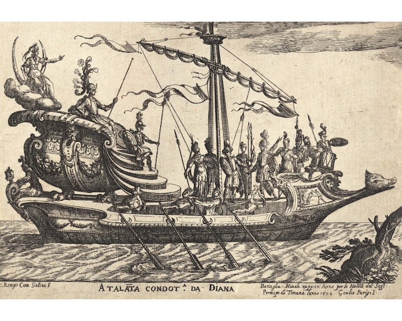 Renaissance Italian Battleship Art Print Antique Battle Ship - Etsy