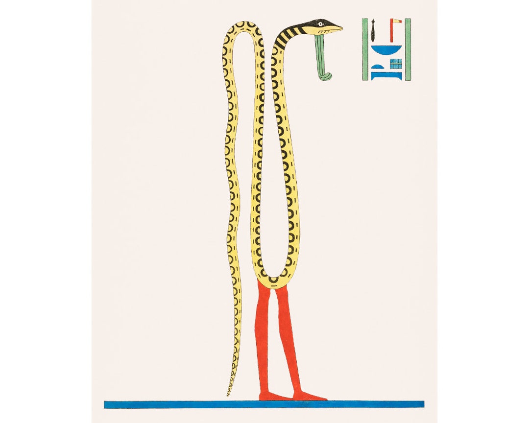 Ancient Egyptian Snake God Kneph Art Print, Vintage Snake Wall Art ...