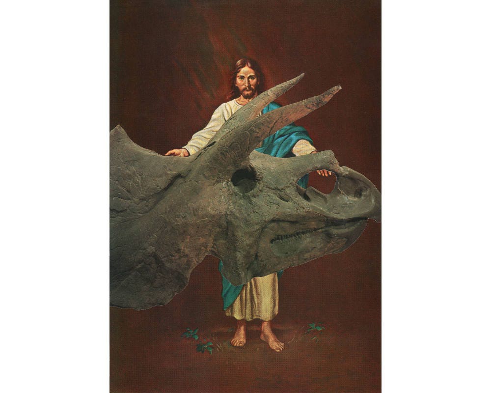 Look What I Found Funny Jesus art print Kitsch Jesus art | Etsy