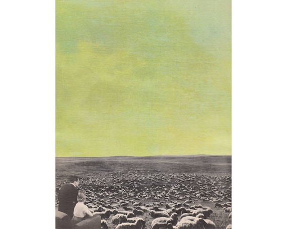 Sheeple Art Print Surreal Collage Art Dystopia Satirical - Etsy