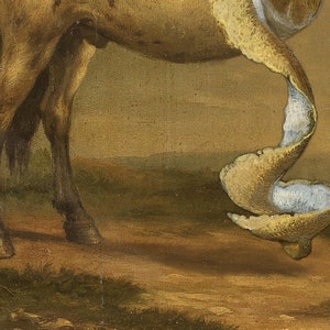 Life Giveth, Surreal Collage Art Print, Antique Horse Oil Painting ...