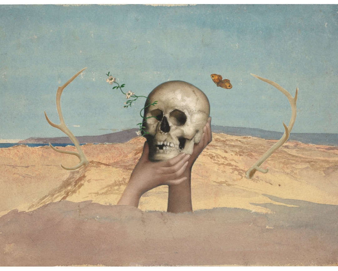 The Earth Remembers, Memento Mori Art Print, Surreal Painting, Death ...