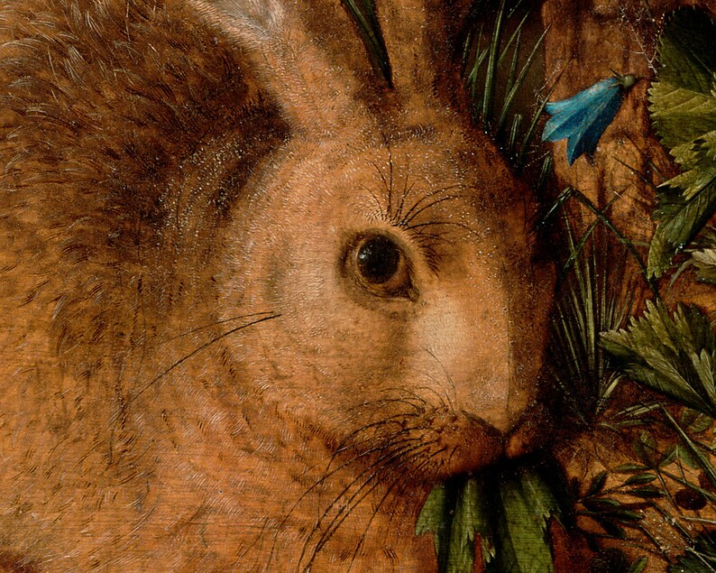 Rabbit Painting Art Print Antique Forest Oil Painting - Etsy