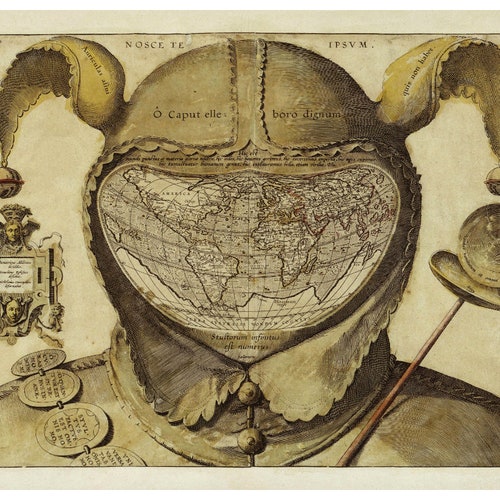 The Fool's Cap Map of the World Art Print Renaissance - Etsy