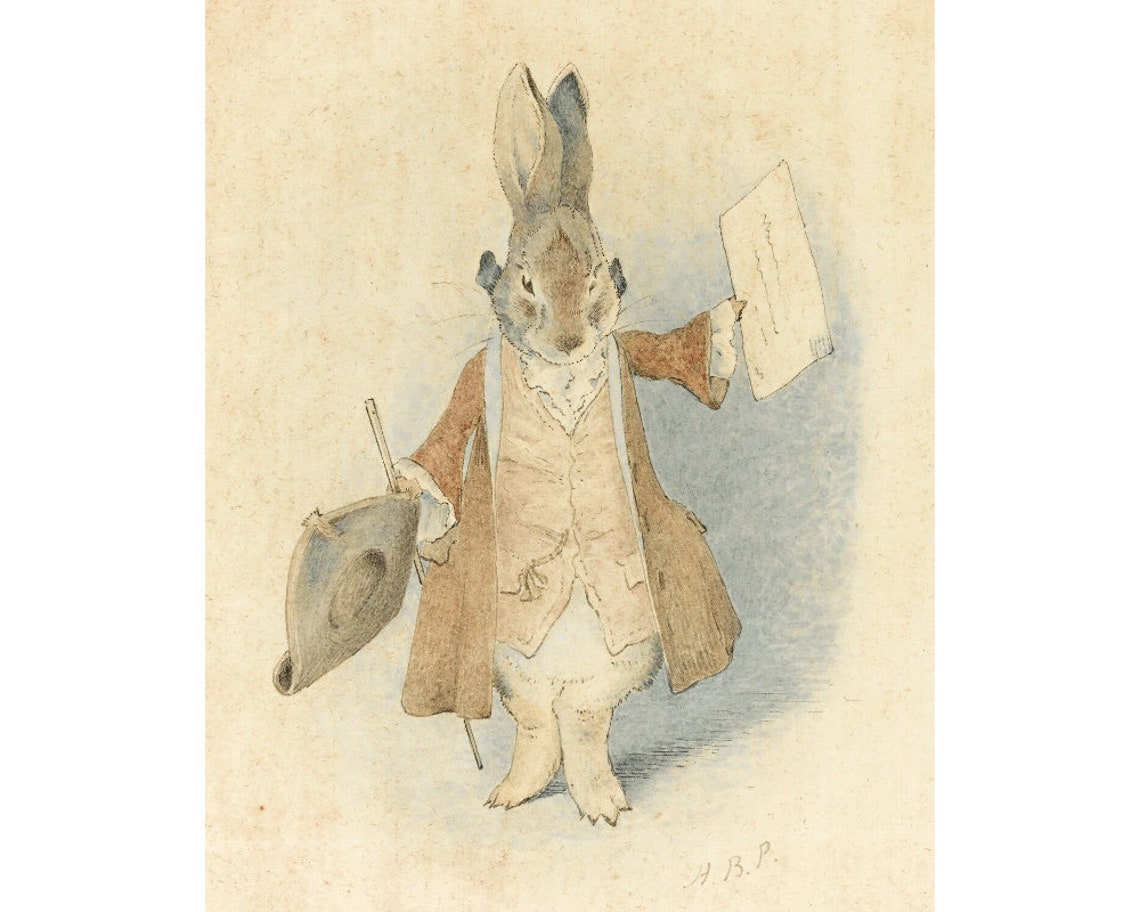 Benjamin Bunny Beatrix Potter Art Print Storybook - Etsy