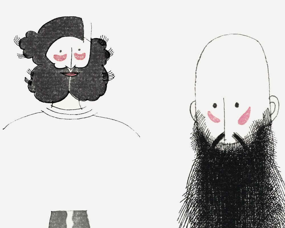 Bearded Men Art Print, Collection of Men With Beards, Vintage French ...
