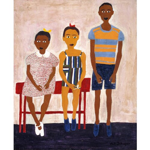 Black Children Folk Art Portrait African American Painting - Etsy