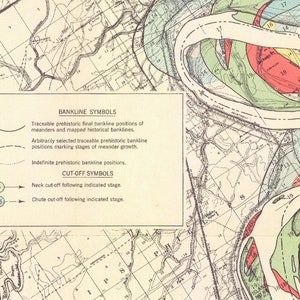 Mississippi River Meander Map Print, Alluvial Valley, Old Map ...