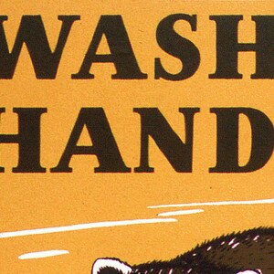 Vintage Wash Your Hands Sign, Retro Bathroom Art Print, Kitchen Wall ...