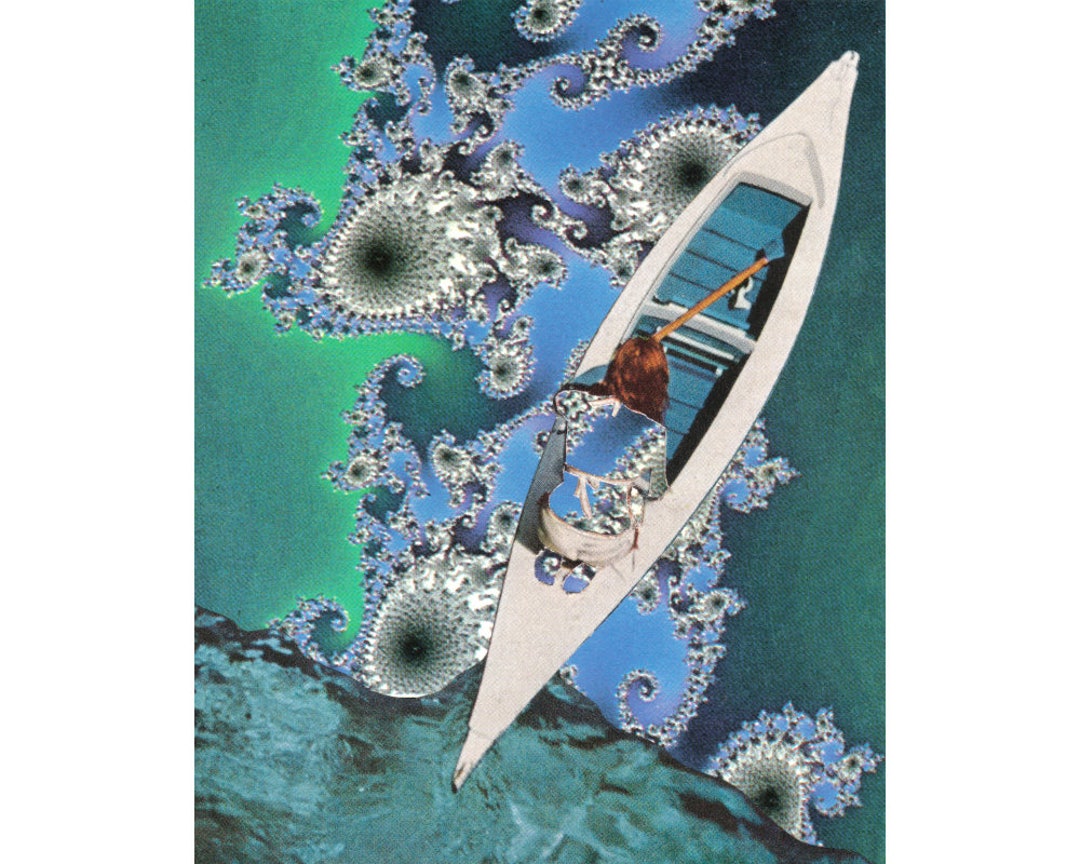 Fractals Art Print, Ocean Art Print, Psychedelic Art, Blue Art ...