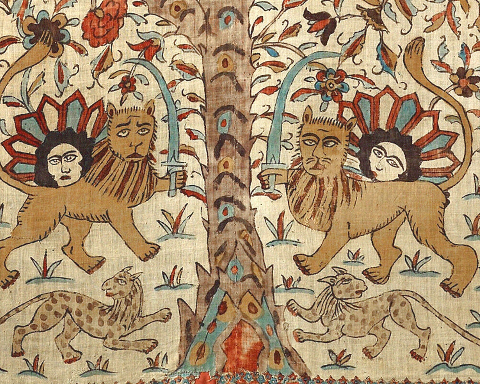 Persian Tree of Life Art Print Antique Ketubah Iranian Lions - Etsy