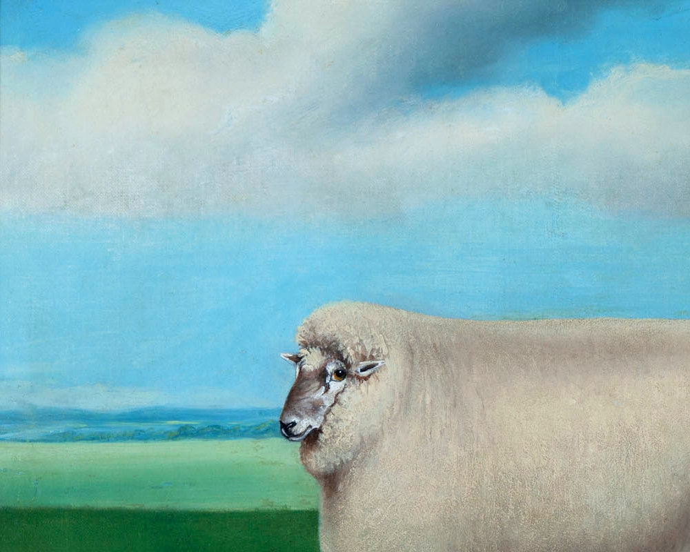 Folk Art Sheep Painting, Prize Ram Art Print, Farmhouse Decor ...