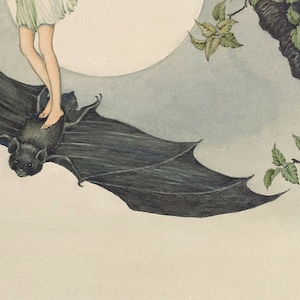 Vintage Fairy Riding a Bat Art Print, Ida Rentoul Outhwaite ...