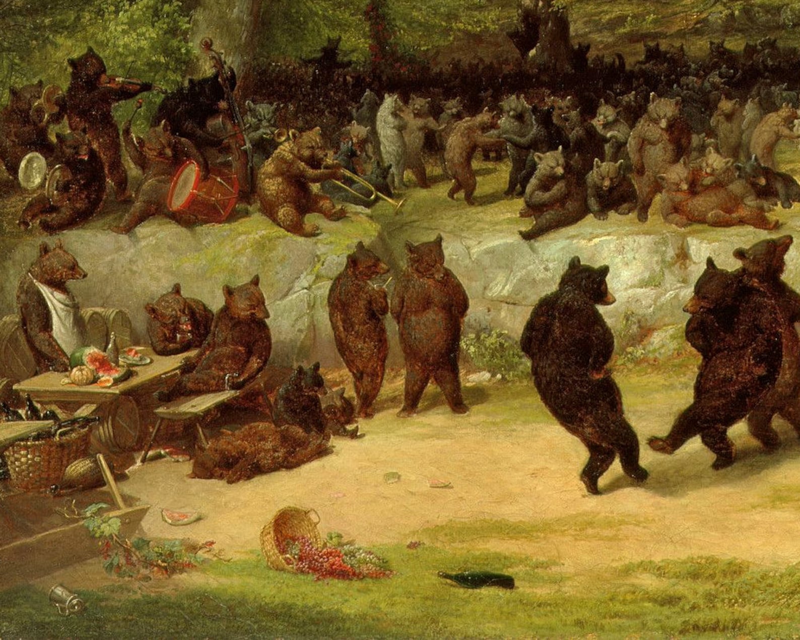 The Bear Dance Painting, William Holbrook Beard, Dancing Bears Art ...
