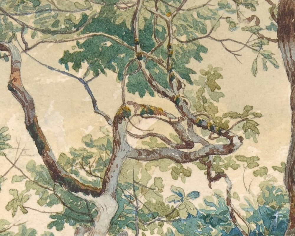 Antique Tree Art Print Vintage Tree Branches Watercolor | Etsy