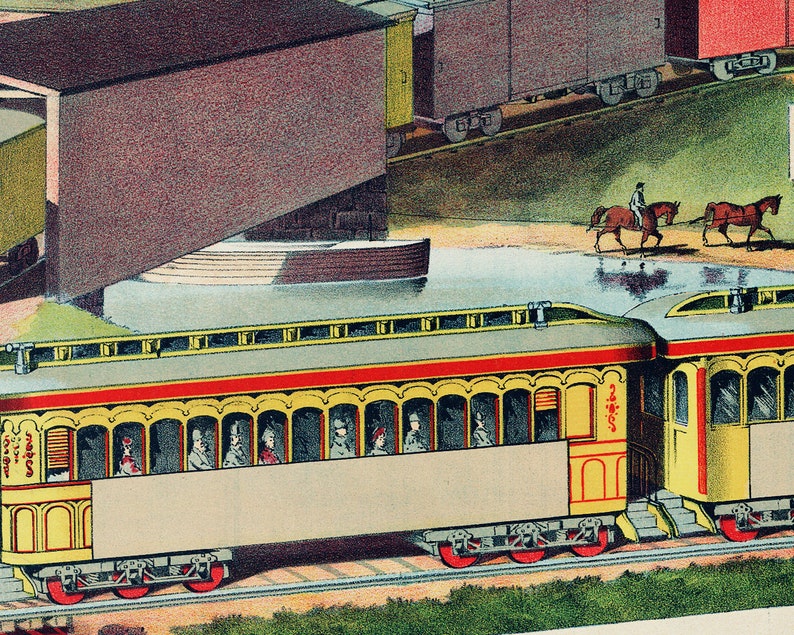 Antique Train Art Print Colorful Vintage Train Wall Art - Etsy