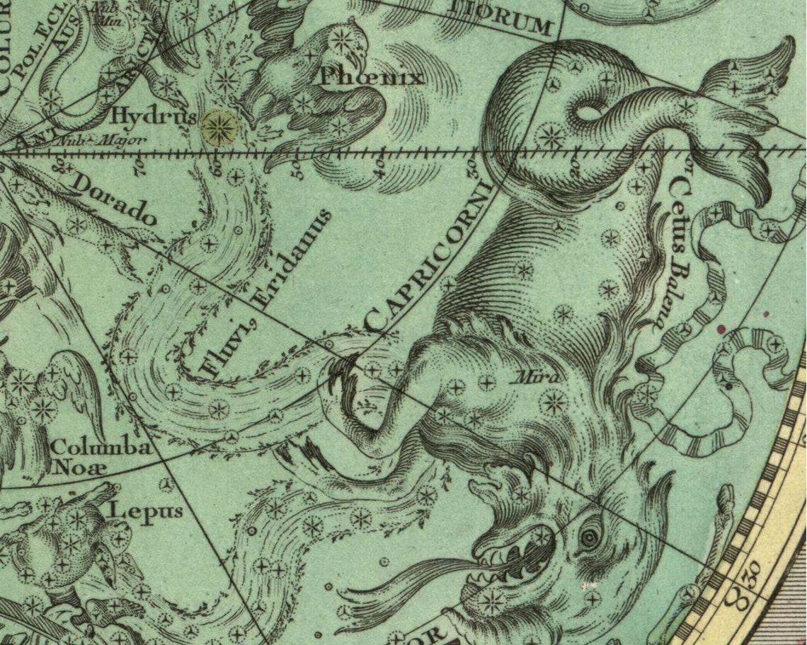 Antique Celestial Map print Constellations wall art Old map | Etsy