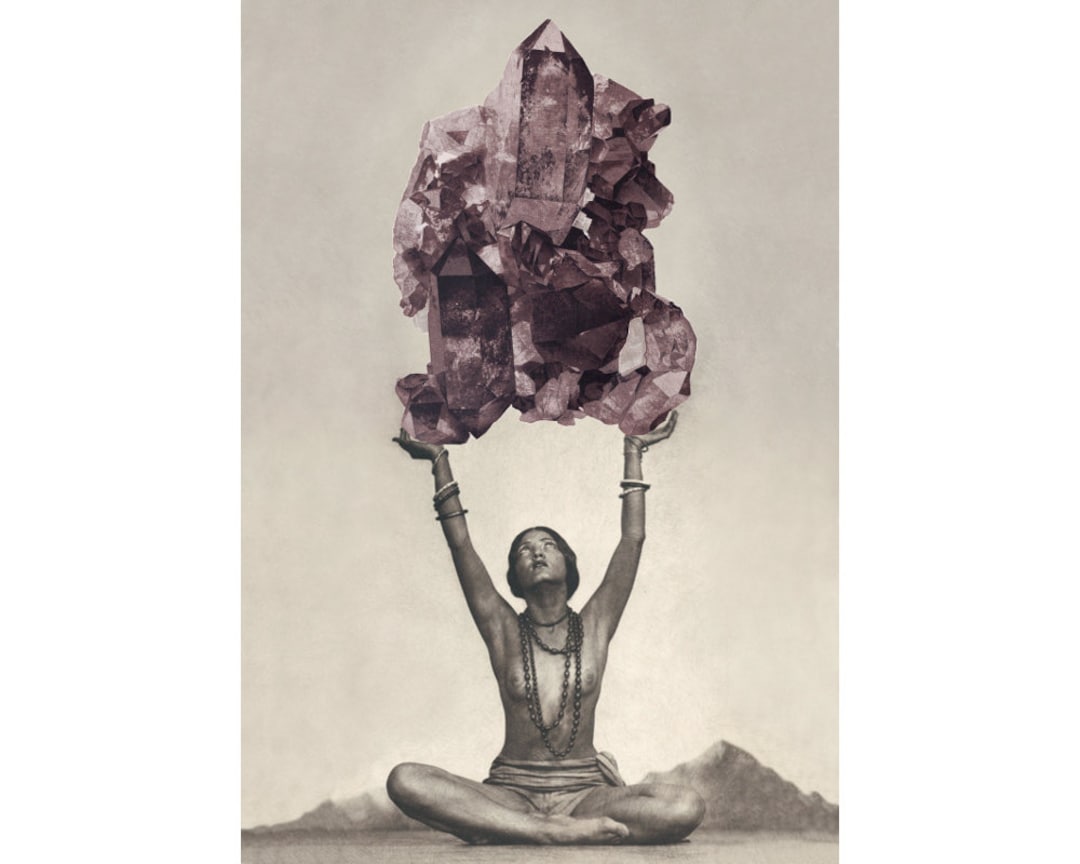 Inner Strength, Collage Art Print, Strong Woman, Crystal, Feminist Wall ...