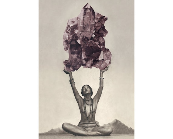 Inner Strength Collage Art Print Strong Woman Crystal | Etsy
