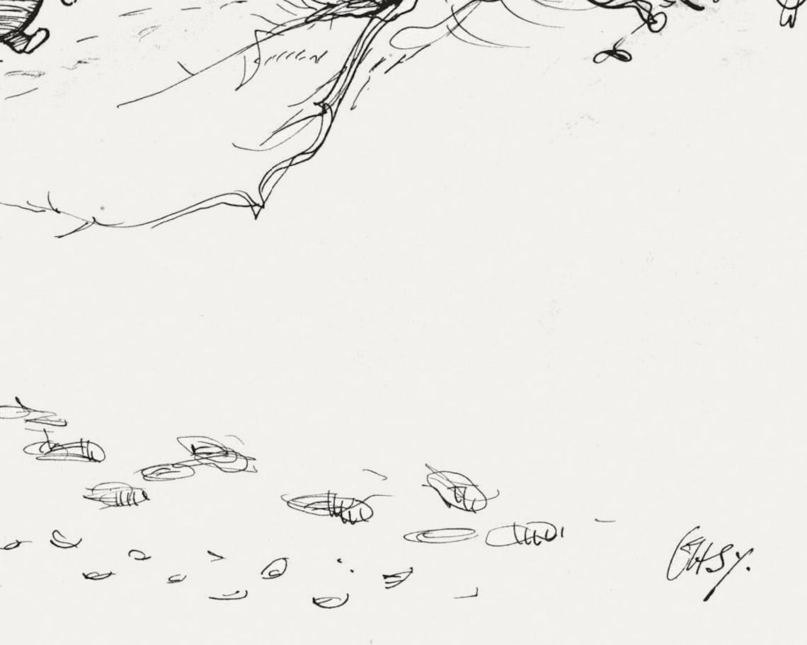 Vintage Winnie the Pooh Illustration Art Print, E.H. Shepard Drawing ...