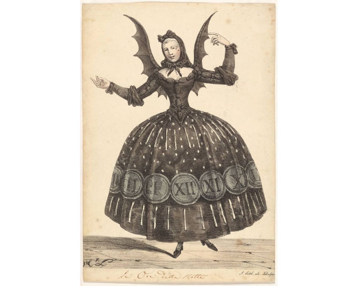 Art Print of Woman With Bat Wings Antique Victorian - Etsy