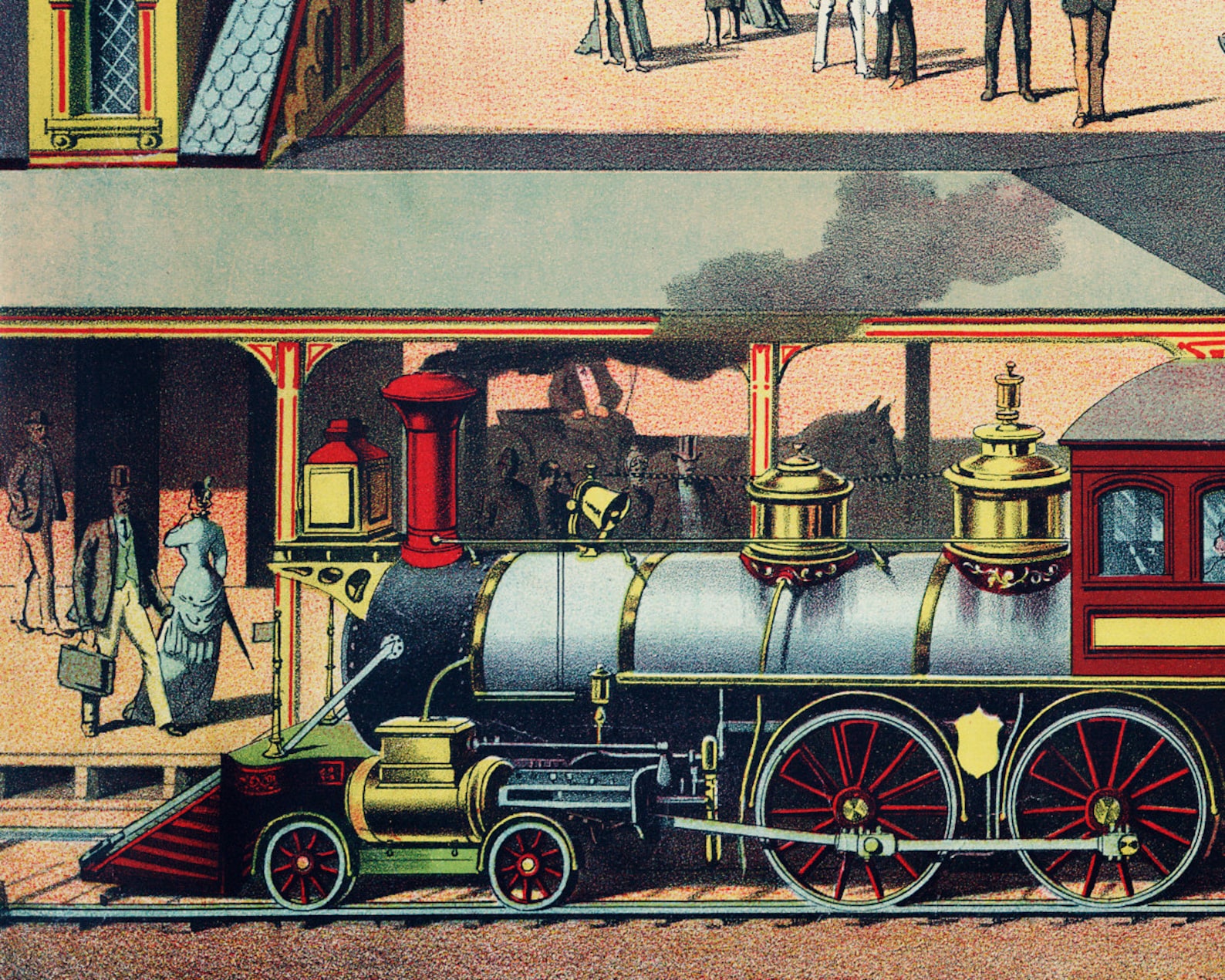 Antique Train Art Print Colorful Vintage Train Wall Art - Etsy