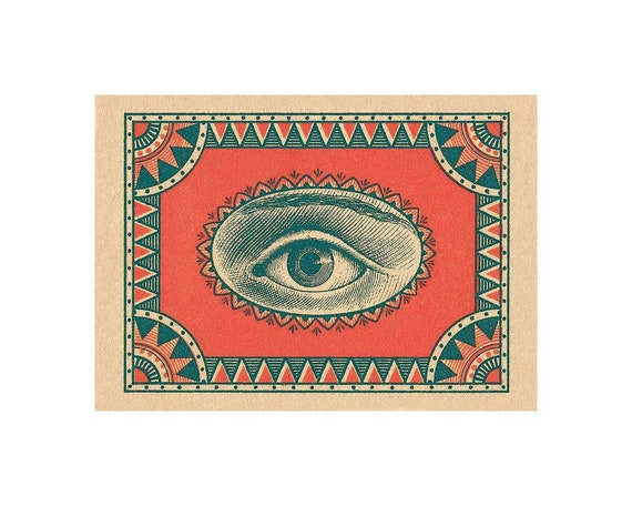 Retro Eye Design Vintage All Seeing Eye Art Print Eye of | Etsy
