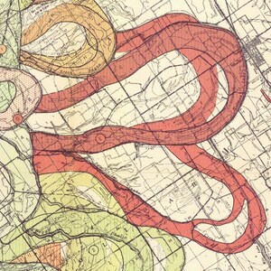 Mississippi River Meander Map Print, Alluvial Valley, Old Map ...