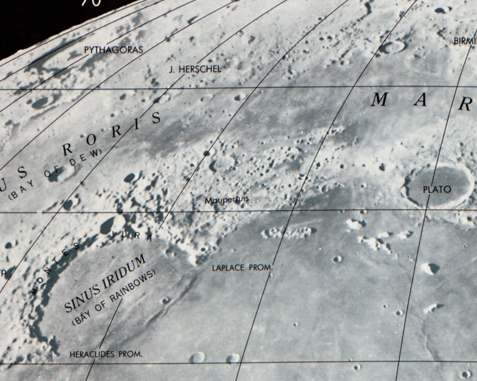 Large Map of the Moon Vintage Moon Map Print Celestial | Etsy