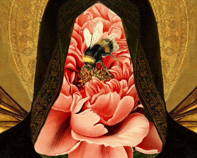 The Miracle Worker, Surreal Collage Art Print, Vintage Religious Icon ...