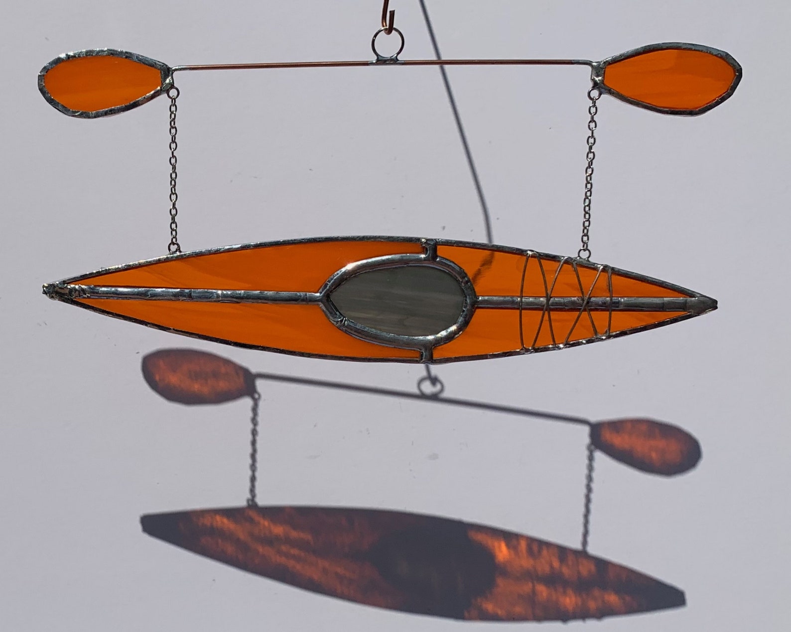 Kayak 25 Stained Glass Suncatcher Hanging From Silver Steel - Etsy