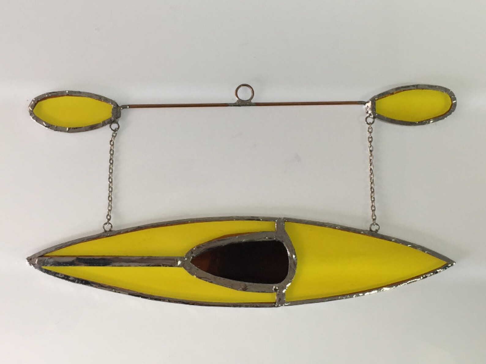 Kayak 1 Stained Glass Suncatcher Hanging From Silver Steel - Etsy