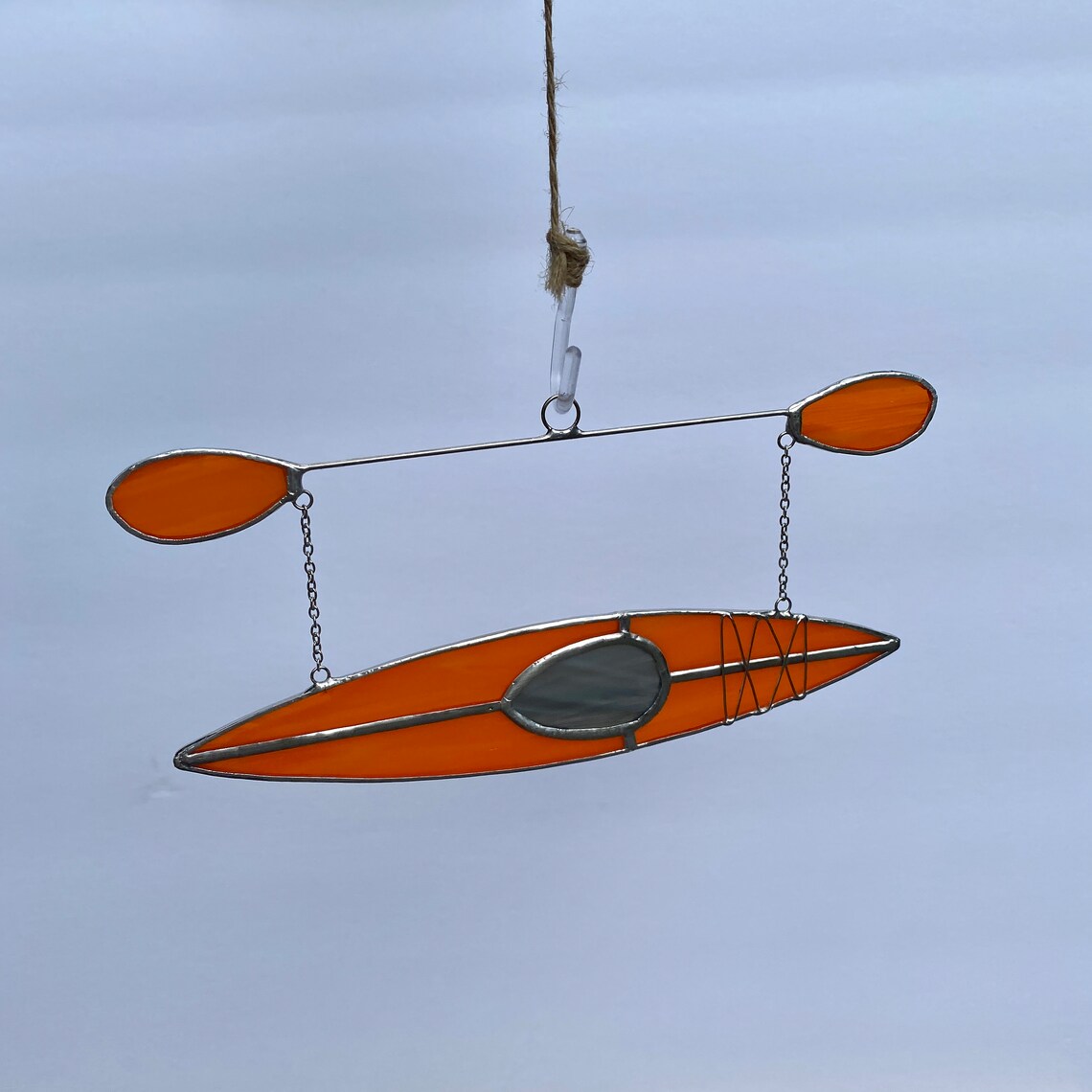 Kayak 25 Stained Glass Suncatcher Hanging From Silver Steel - Etsy