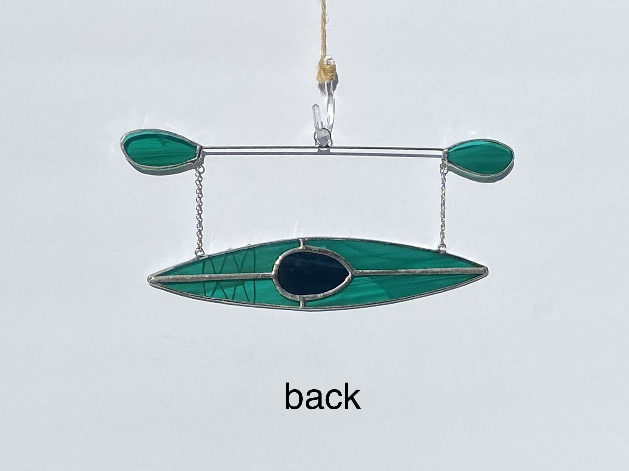 Kayak 8 Stained Glass Suncatcher Hanging From Silver Steel - Etsy