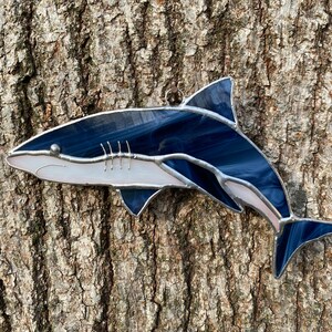 Shark Stained Glass Suncatcher - Etsy