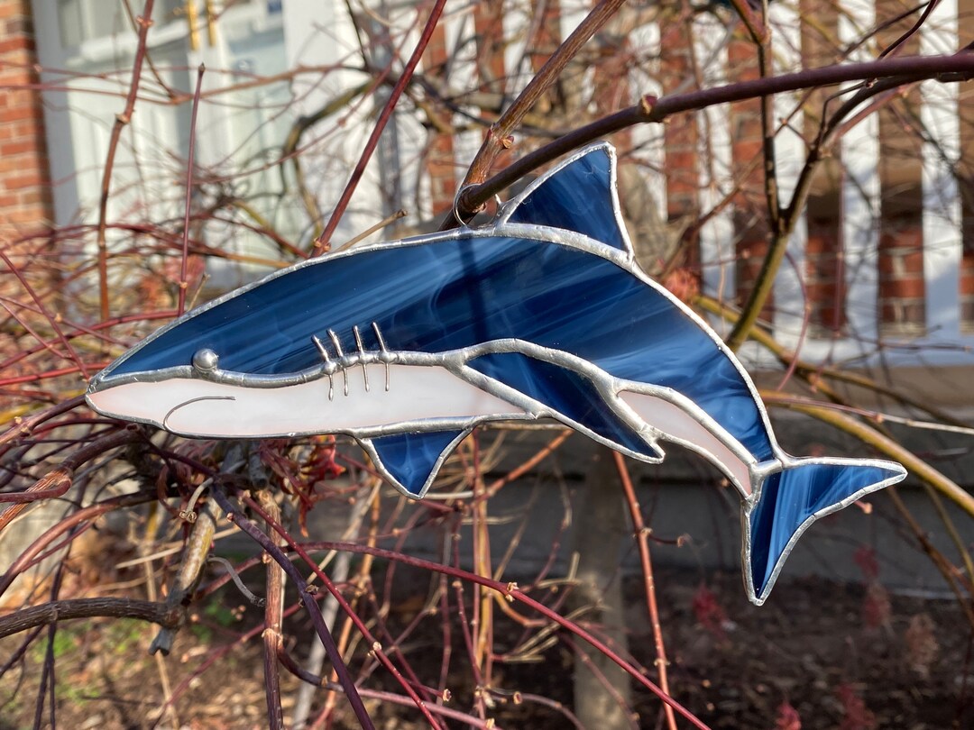 Shark Stained Glass Suncatcher - Etsy