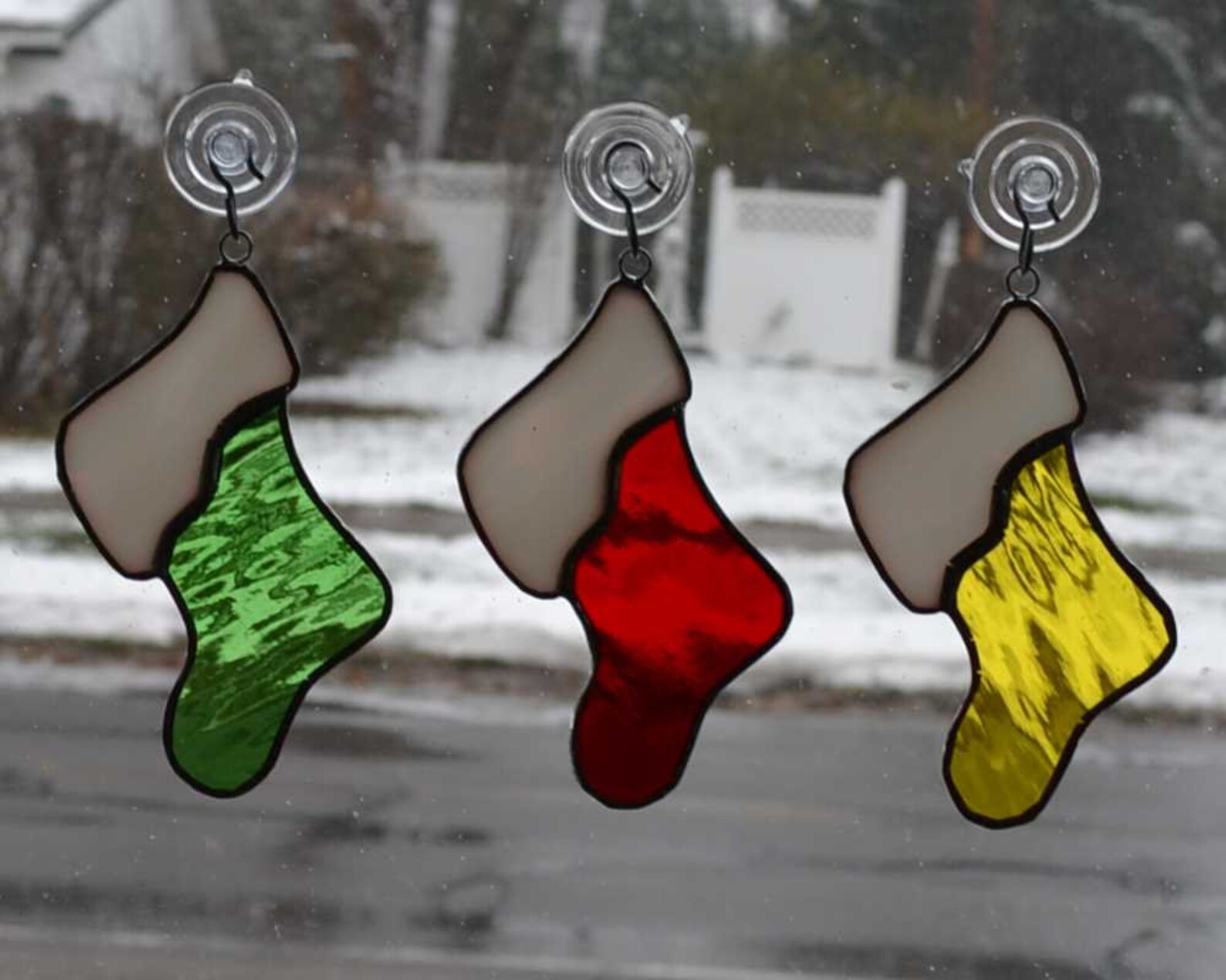 Stained Glass Christmas Stockings in Multiple Colors - Etsy