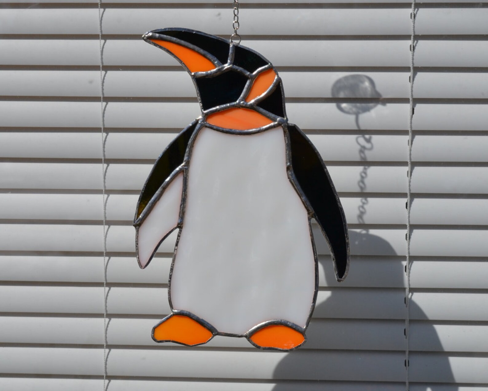 Stained Glass Penguin With Chain - Etsy