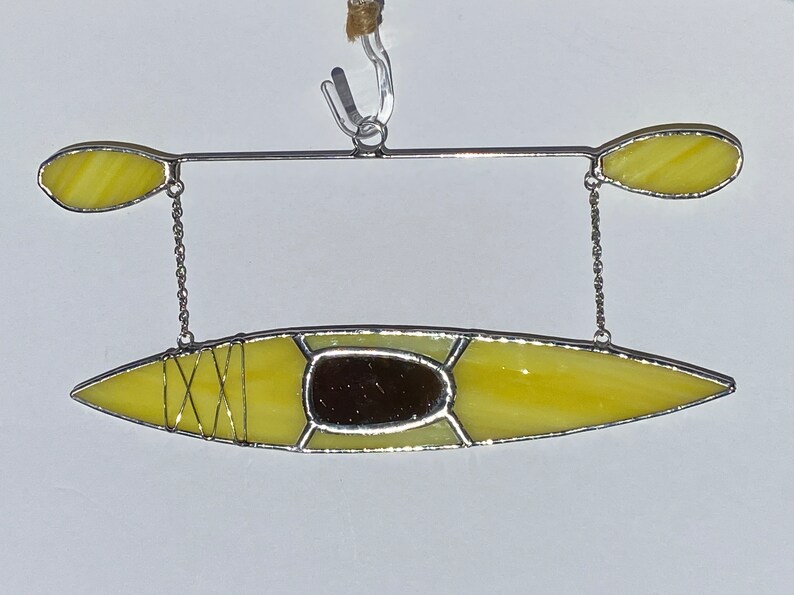 Kayak 14 Stained Glass Suncatcher Hanging From Silver Steel - Etsy
