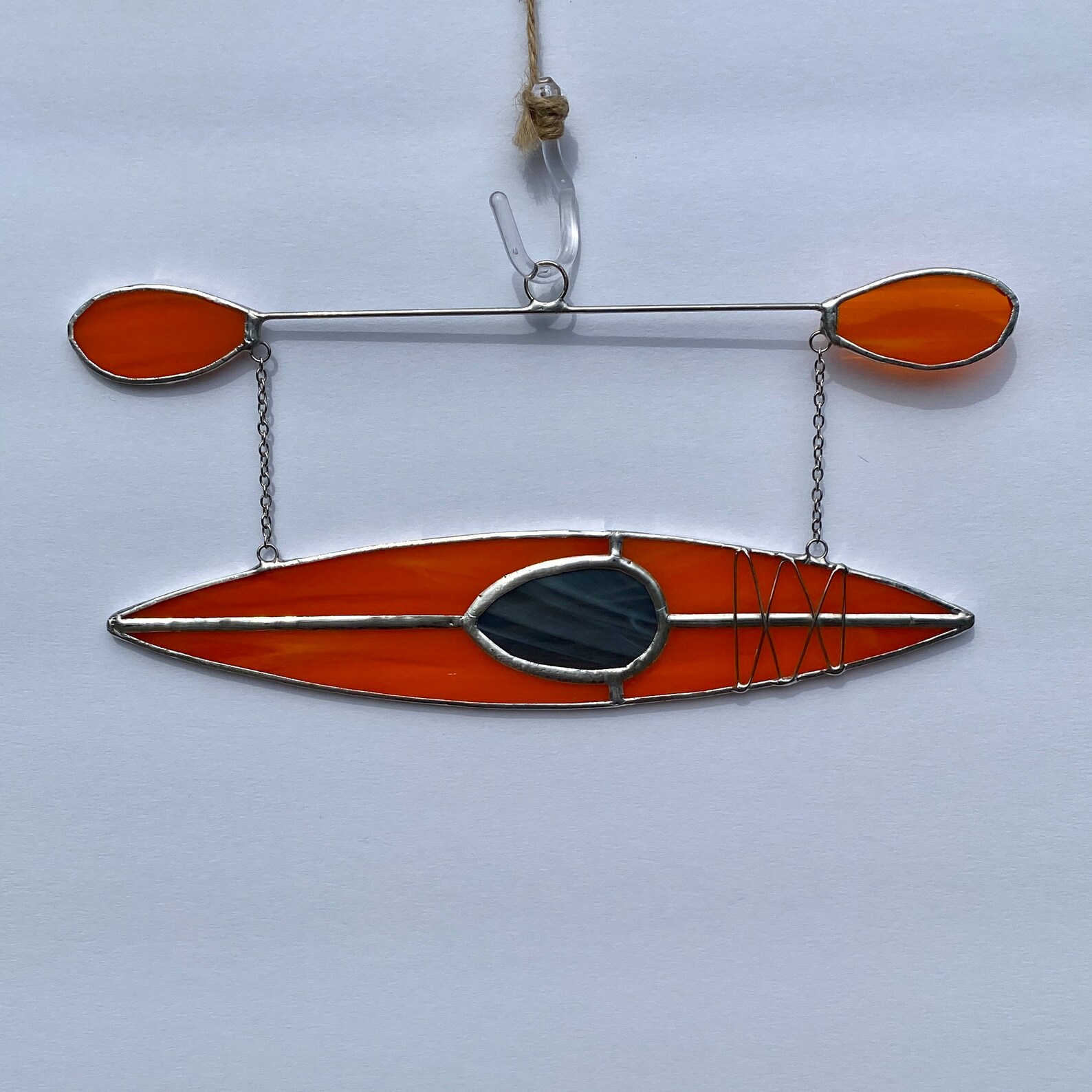Kayak 25 Stained Glass Suncatcher Hanging From Silver Steel - Etsy