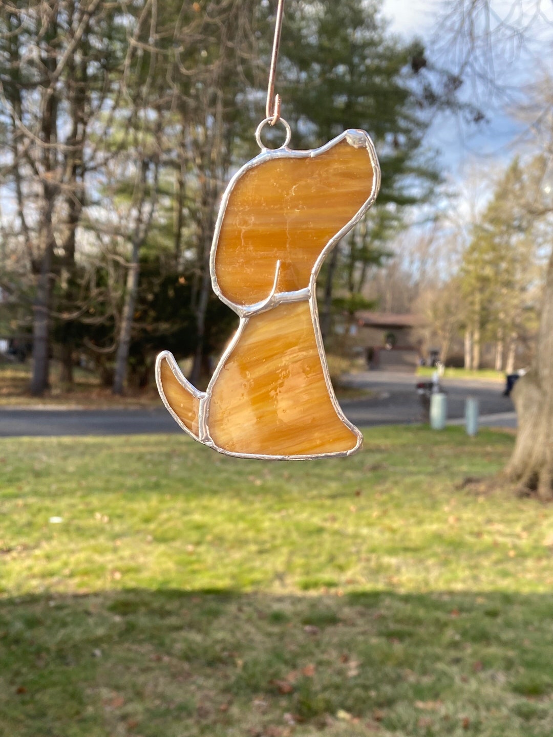 Stained Glass Small Dog Suncatcher - Etsy