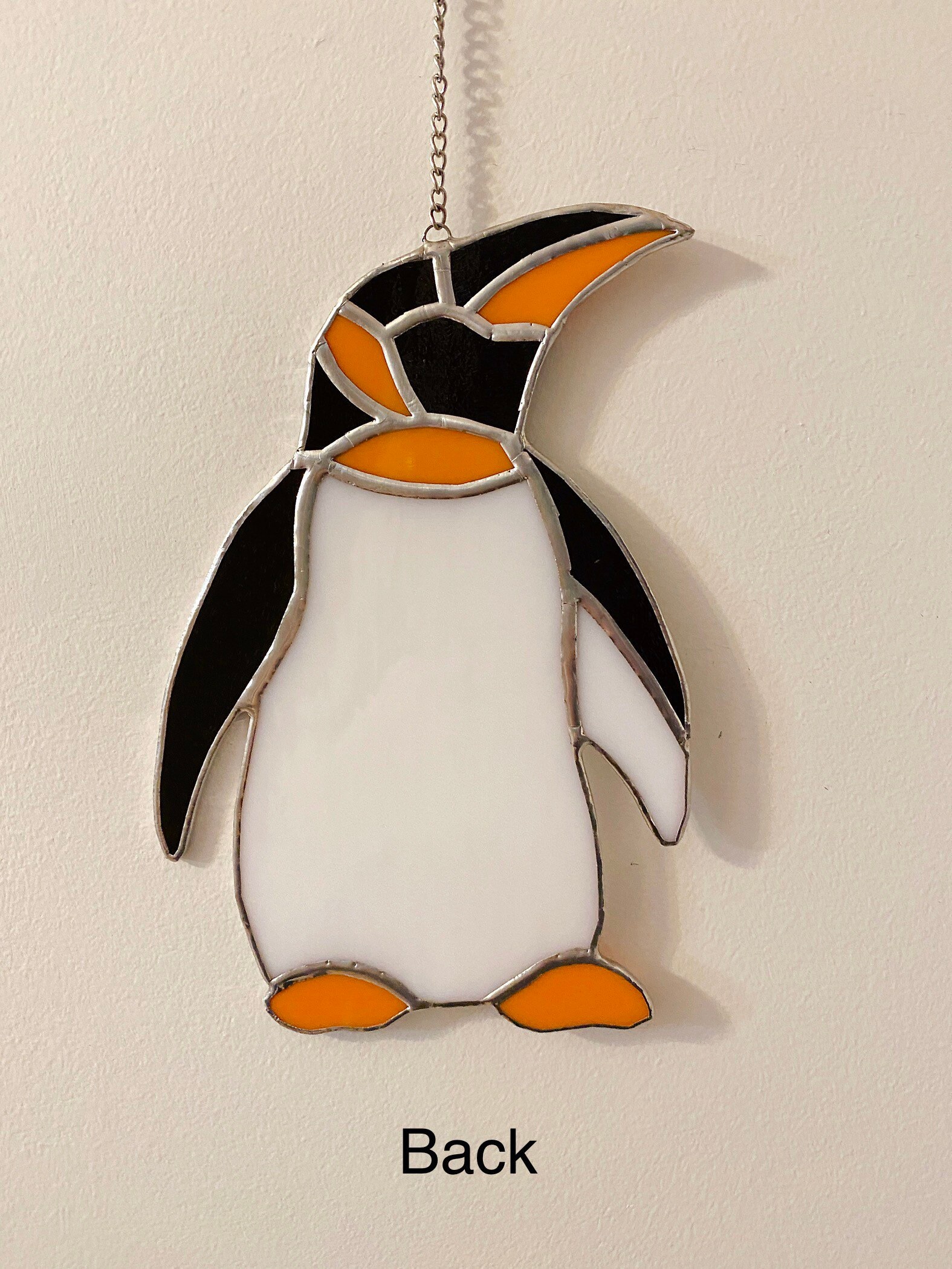 Stained Glass Penguin With Chain - Etsy