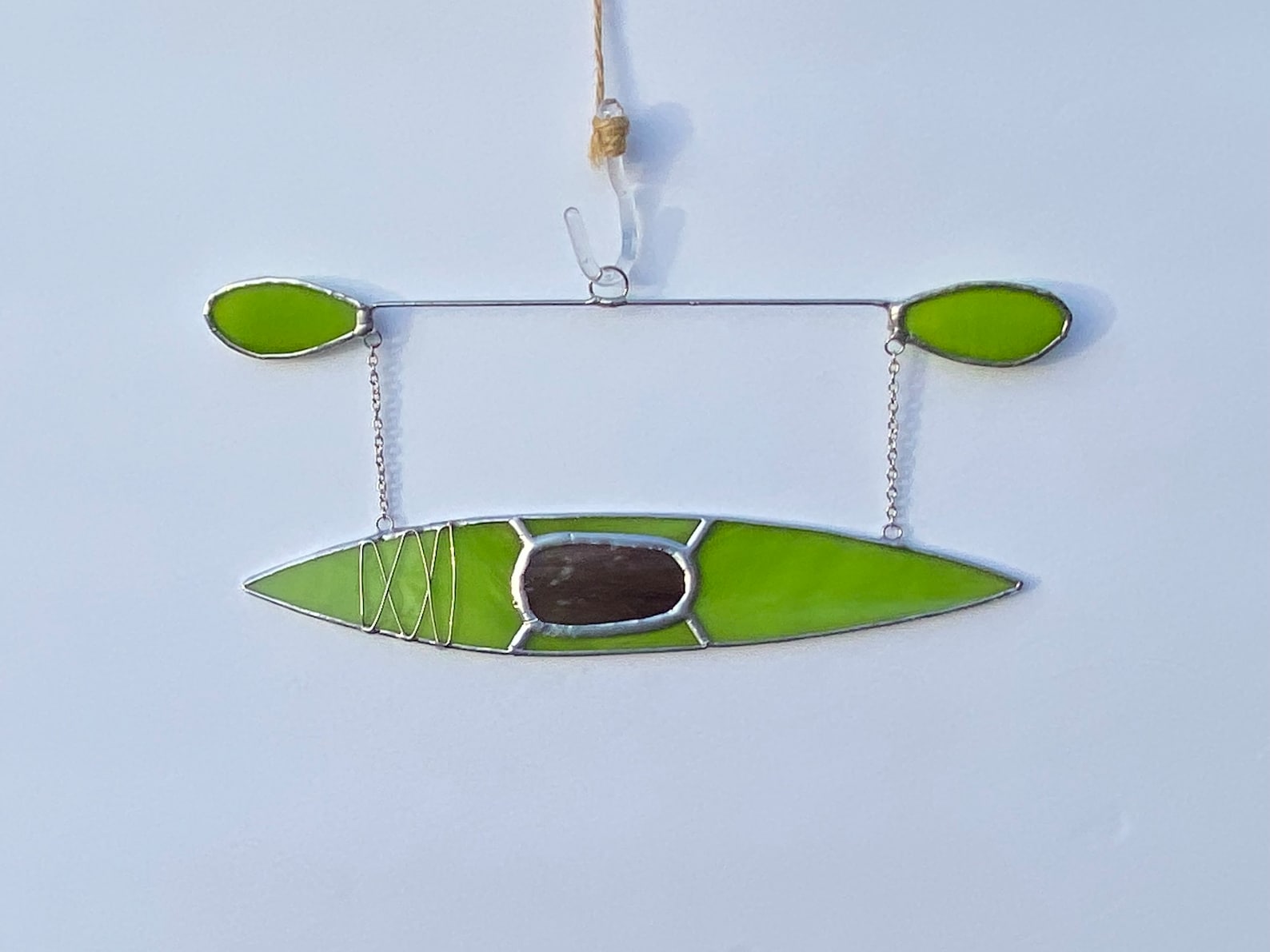 Kayak 11 Stained Glass Suncatcher Hanging From Silver Steel - Etsy