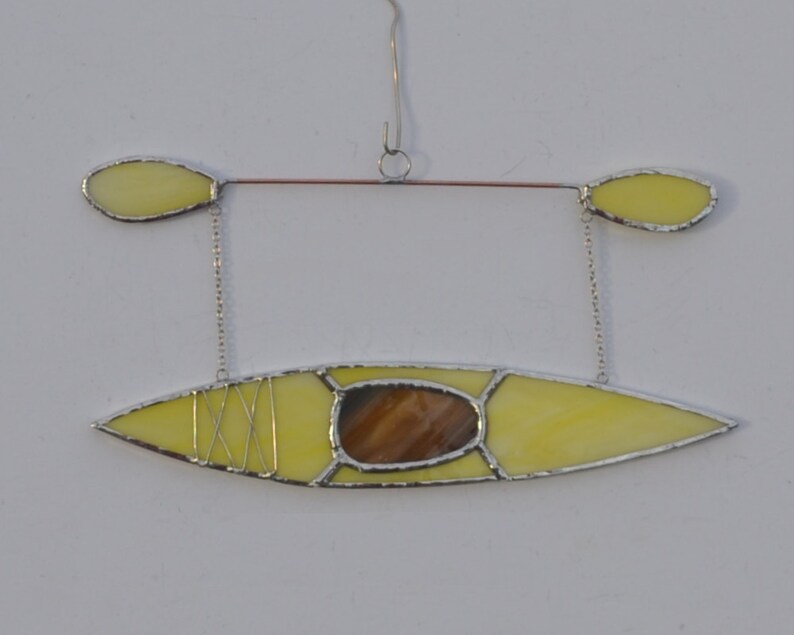Kayak 14 Stained Glass Suncatcher Hanging From Silver Steel - Etsy