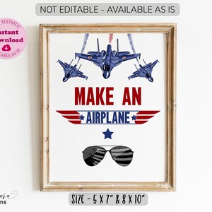 Printable Make an Airplane Sign Fighter Jet Pilot Sign - Etsy