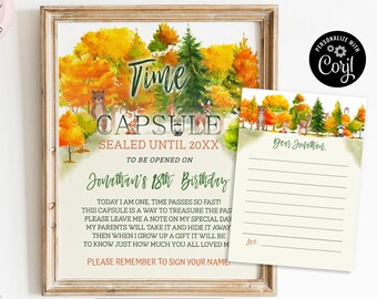 Woodland Birthday Time Capsule Card - Etsy